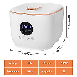 Small Low Carb Rice Cooker 6 Cup, Electric Mini Rice Cooker with Steamer Basket, Smart Rice Cooker Reducing Sugar (White)