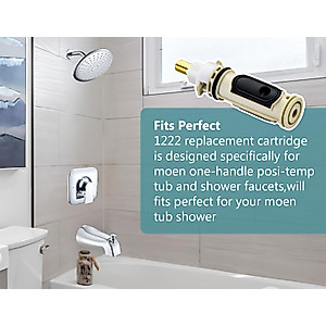1222 Cartridge Kit Compatible with Moen Tub Shower, Replacement for Moen Posi Temp One-Handle Faucets, Durable Brass