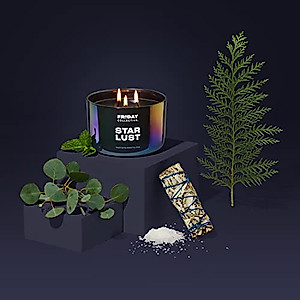 Friday Collective Star Lust Candle, Fresh & Clean Scented, Made with Essential Oils, 3 Wicks, 13.5 oz
