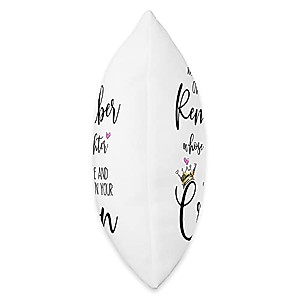 Wild Honey Collections Remember Whose Daughter You are and Straighten Your Crown Throw Pillow, 16x16, Multicolor