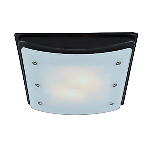 Hunter 90068 Ellipse Decorative Bathroom Ventilation Exhaust Fan Night-Light, 100 CFM, Matte Black