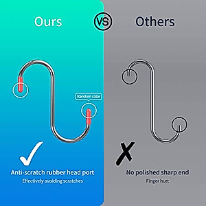 NewFamily 24-Pack S Hooks for Hanging,S Hooks Heavy Duty for Hanging Clothes,S Hook for Kitchen,Wardrobe,Work Shop,Bathroom,Garden,Office