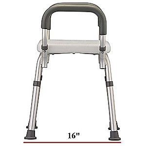 Shower Bench Adjustable Bath Seat Shower Chair with Arms Padded Handles, Without Back, Medical Shower Chair Bench Bath Stool for Elderly, Adults, Disabled, 300 Lbs, White