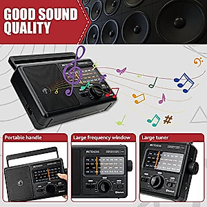 Retekess TR626 Portable AM FM Radio with Bluetooth, Plug in Radio, LW, DSP chip,Powered by AC or D Battery, Short Wave Radios for Garages,Home,Outdoors