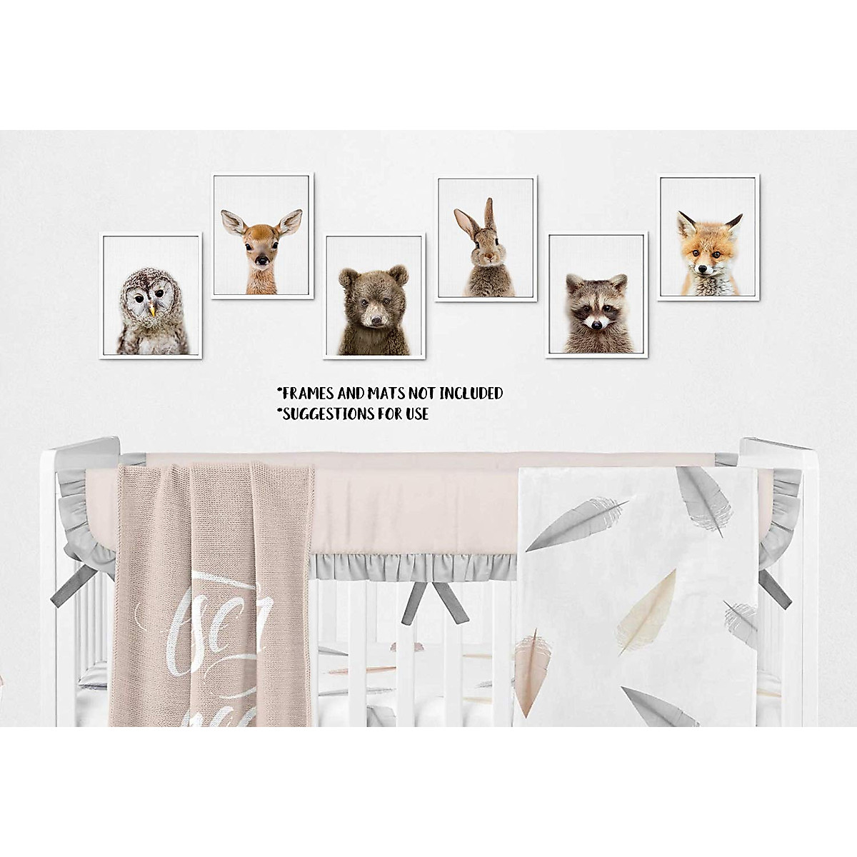 EPHANY Baby Animal Posters and Prints ART - Rabbite Deer Fox Canvas Painting Nursery Pig Wall Art, Piglet Print Wall Art Nordic Picture Kids Room Decoration YMX014 (8"x10"(20x25cm))