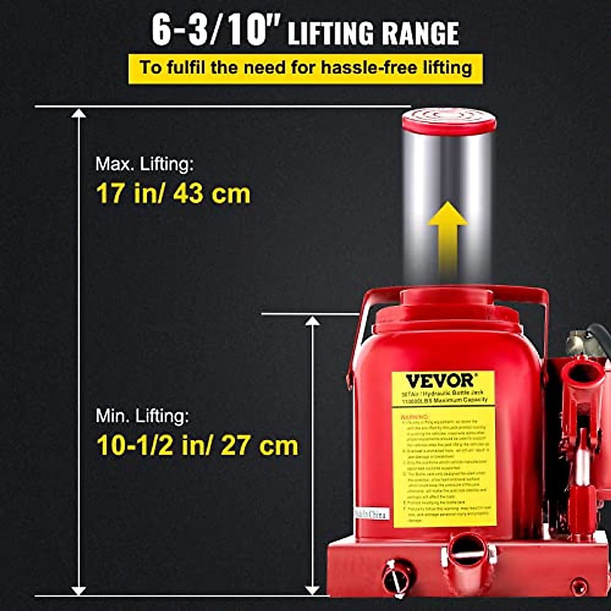 Bestauto Bottle Jack 50 T, Car Jack Hydraulic Floor Jack 110000LBS with Pneumatic & Manual Hand Pump, Air Jack Heavy Duty Auto Truck Repair Lift