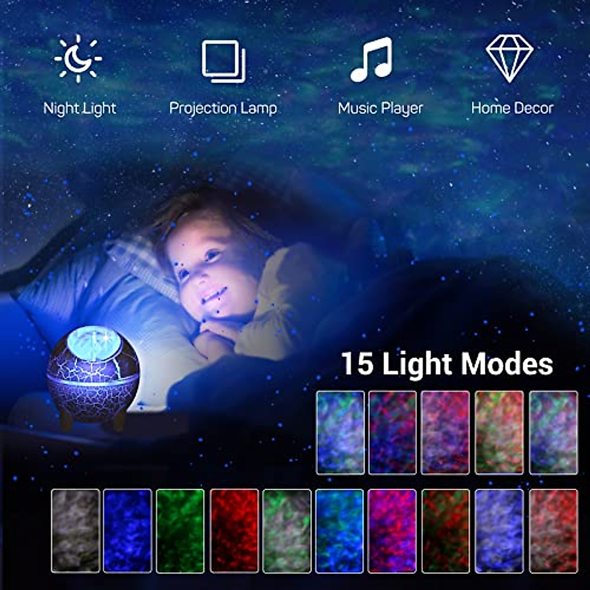 Dr. Prepare Dinosaur Egg Star Projector Galaxy Night Light, Starry Light with Bluetooth Speaker Timer Voice/Remote Control, Ocean Wave Projector Night Light for Kids Adults Party Ceiling Room Decor
