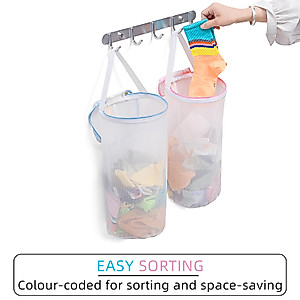 MIFNRO Large Capacity Sock Laundry Bag With Wire Construction Opening Use YKK Zipper Tote Bag Bathroom Hanging Suitable For Underwear, Socks Fine Mesh Laundry Bag 1 Pink