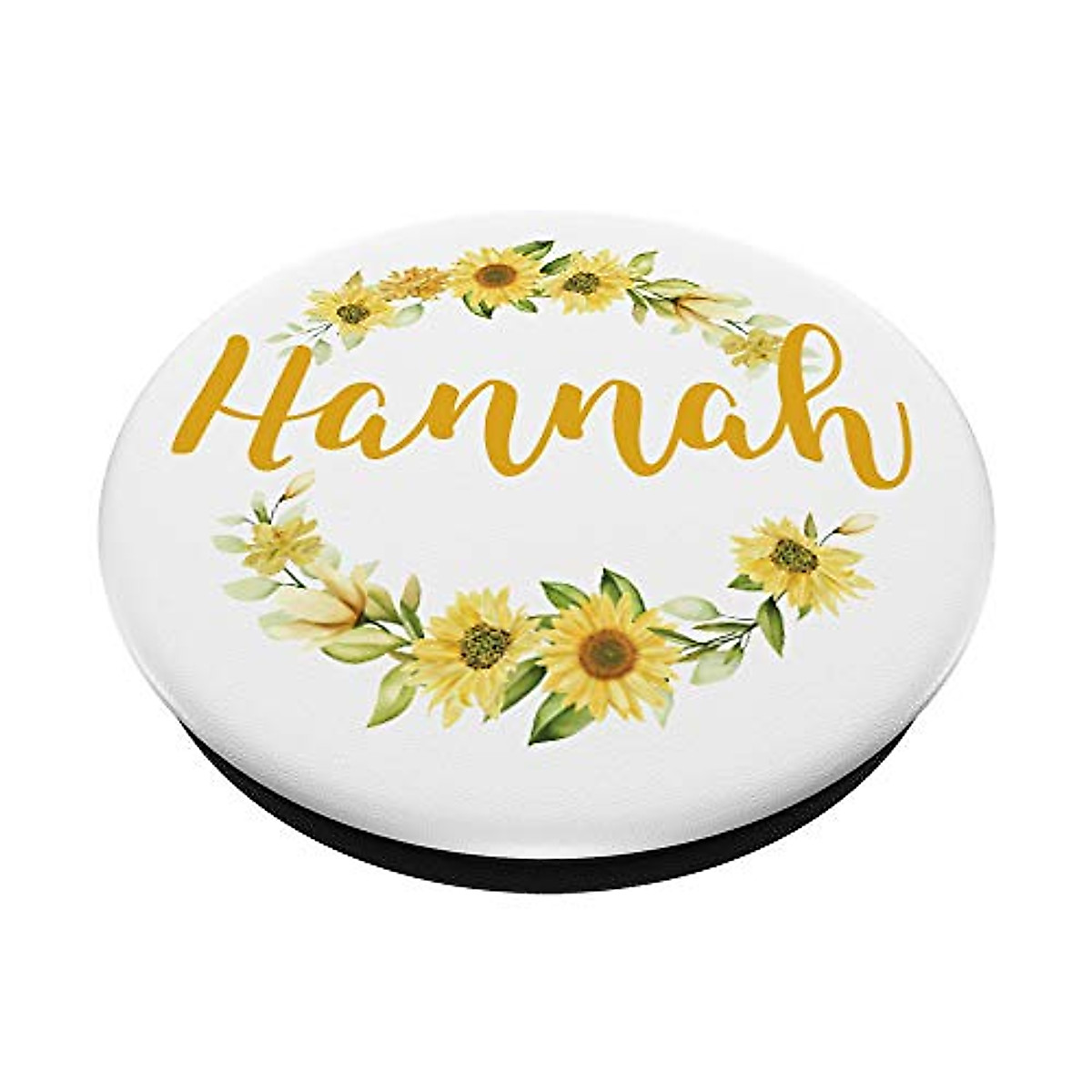 Hannah Personalized Cute Sunflower Girls PopSockets PopGrip: Swappable Grip for Phones & Tablets