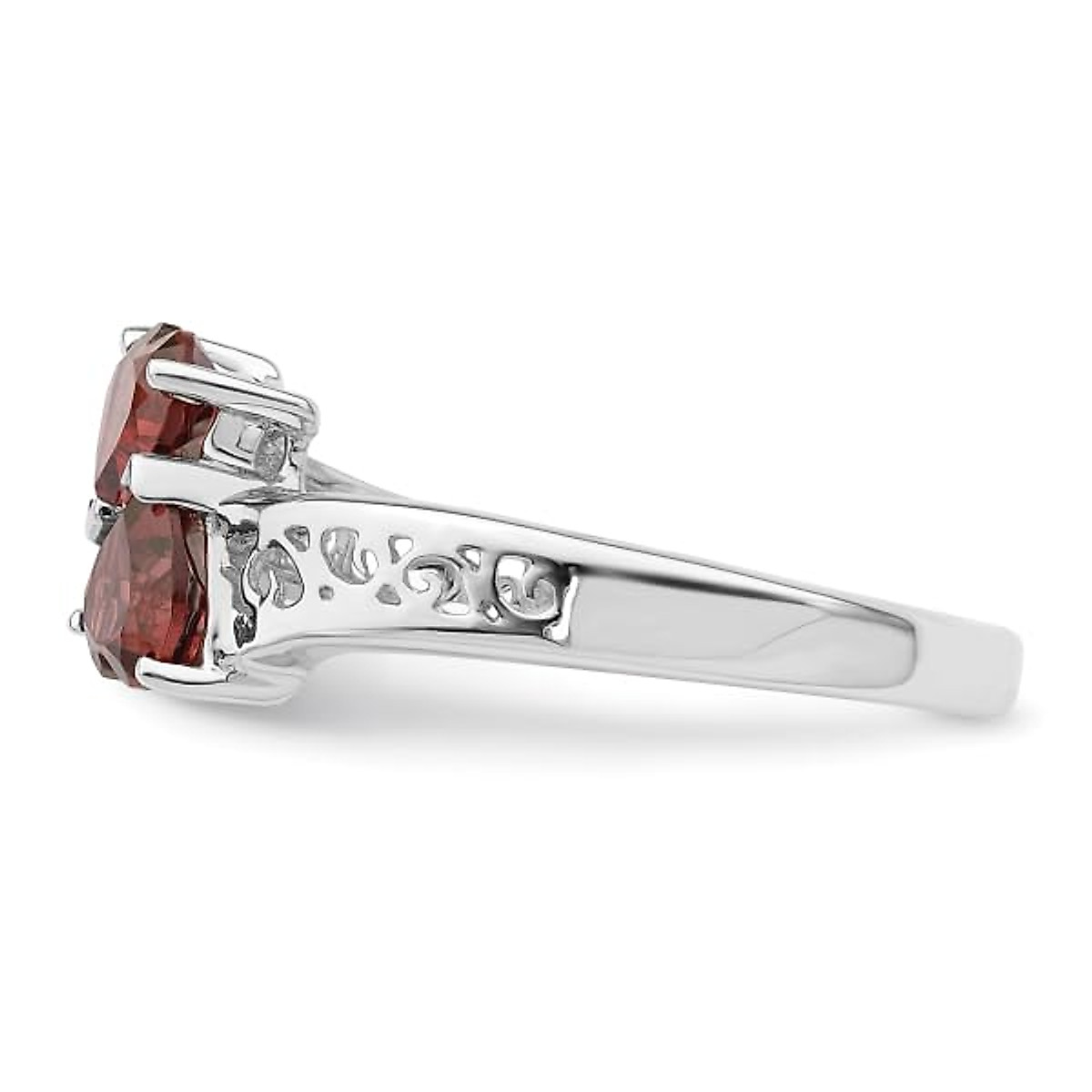 IceCarats 925 Sterling Silver Red Garnet Heart Love Ring Gemstone Band Size 6