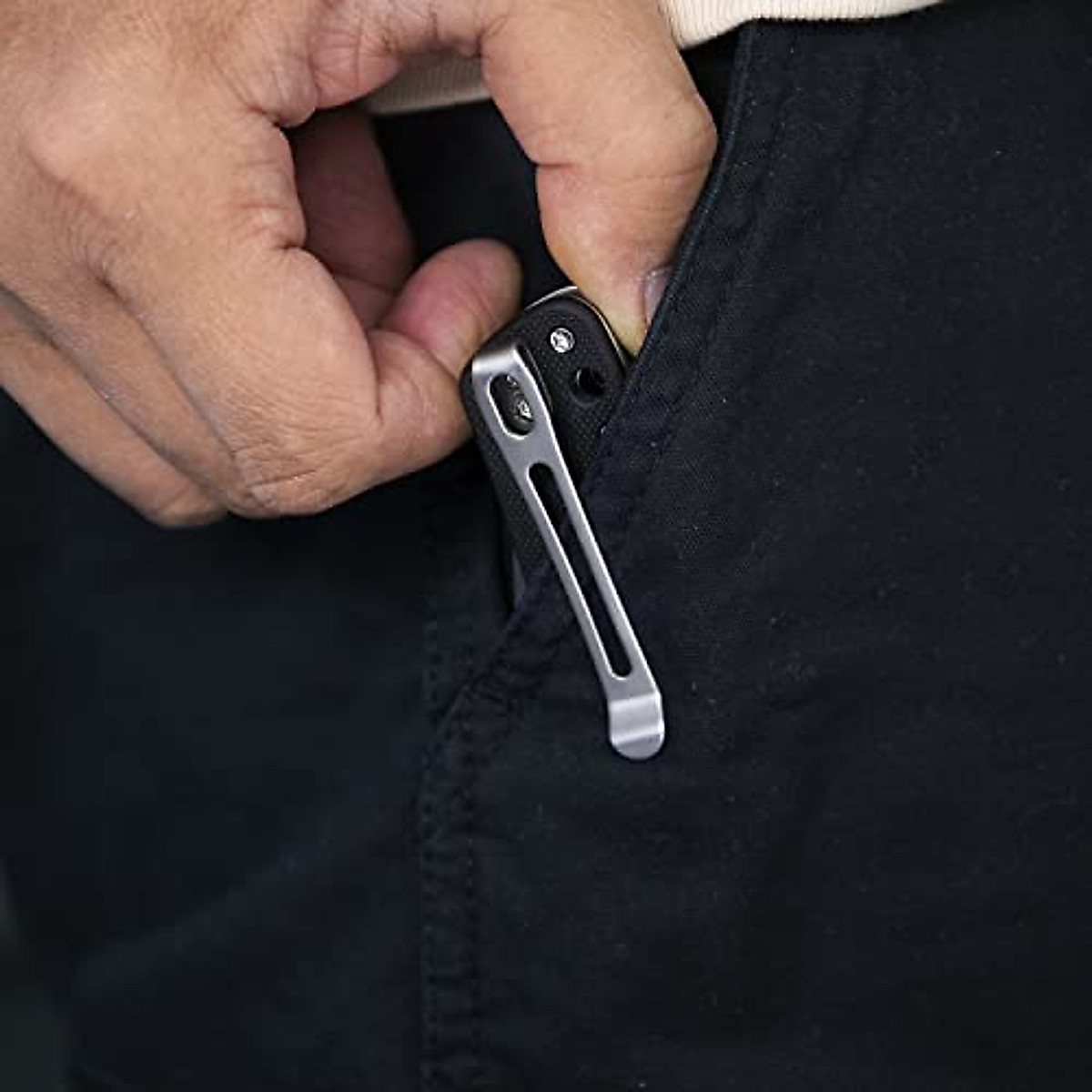 KUBEY Momentum KU344A Everyday Carry Pocket Knife, 3.43-Inch Drop Point Blade G10 Handles with Dual Thumb Studs and Reversible Clip for Outdoor Hunting Camping