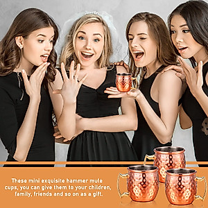 4 Pieces Mini Moscow Mugs 2 oz Mule Shot Glasses for Home, Kitchen, Bar Drinkware (Rose Gold)