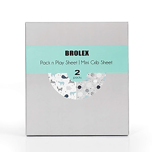 Pack n Play Sheets, BROLEX 2 Pack Mini Crib Sheets,Stretchy Portable Fitted Playard Sheet Set, Convertible Playard Mattress Cover,Ultra Soft Breathable Material,Space Planet