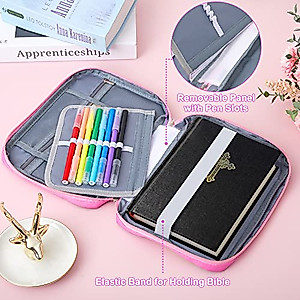 Bible Covers for Women Girls Bible Case Large Bible Bag with Handle Bible Tote Bag Zipper Pocket Bible Cover for Bible Study Supplies