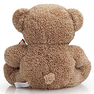 WENMOTDY Stuffed Animals Plush Toy Teddy Bear with Love Pattern Red Bow Gift for Kids Baby Lover Birthday Valentine's Day 12 Inch