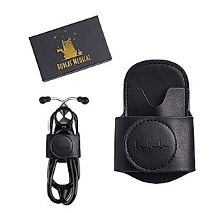 Magnetic Stethoscope Holster for 3M Littmann Stethoscope, MDF, & More. Stethoscope Holder Hip Clip Great for RN, MD, EMT, & Medical Student. (Black)