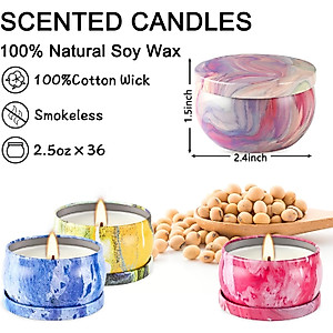 YOROXRG 36 Packs Scented Candles Gift Set, Fragrances Candle for Women, 2.5 OZ Portable Jar Candle for for Spa, Yoga, Bath, Aromatherapy, Stress Relief