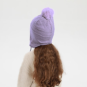 Kids Winter Beanie Hat Mittens Set Warm Fleece Hat Baby Toddler Knitted Hat & Gloves for Boys, Girls