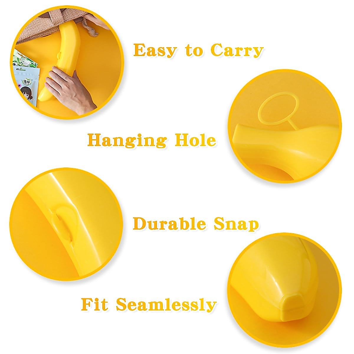 Dotbengc 2 Pack Banana Case, Banana Keeper BPA-Free, Banana Protector Outdoor Travel, Plastic Banana Holder Container, Cute Banana Carrier for Lunch Box Fruits Freshness (Yellow)