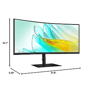 SAMSUNG 34” ViewFinity S65UA Series Ultrawide QHD Curved Monitor, HDR10, 100Hz, 350 nit, USB- C, Adjustable Stand, Intelligent Eye Care, LS34C650UANXGO, Black