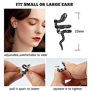 Sanfenly 16Pcs Cuff Earrings for Women Men Non Piercing Ear Cuff Adjustable Fake Earrings Clip On Cartilage Helix Wrap Earrings Set