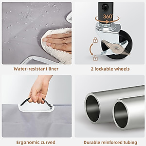 STORAGE MANIAC 3 Section Laundry Sorter, 3 Bag Laundry Hamper Cart with Heavy Duty Rolling Lockable Wheels and Removable Bags, Laundry Organizer Laundry Basket Laundry Clothes Separator Hamper, Gray