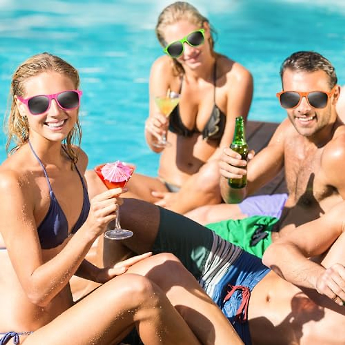 NEBURORA 6 Pack Neon Sunglasses Bulk Classic Retro Multicolor Party Sunglasses for Goody Bag Fillers Toys Adult Men Women Birthday Summer Beach Party Favors