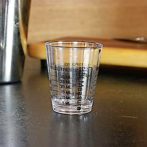Chef Craft Classic Plastic Shot Glass Measurer, 1 ounce teaspoon/tablespoon, Clear