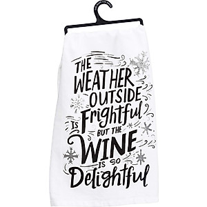 White Christmas But I'll Drink The Red, Wine Is So Delightful 2 Piece Bar Towel Bundle
