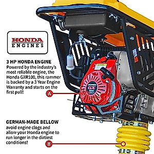 Jumping Jack Tamping Rammer Compactor Tamper for Asphalt and Cohesive Soil 3 HP Honda GX100 Engine