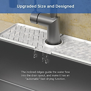 Silicone Faucet Splash Guard, Sink Protectors for Kitchen Sink, 17.71” x 5.9”, Sink Splash Guard Behind the Faucet, Keep Kitchen and Bathroom Sinks Dry,White