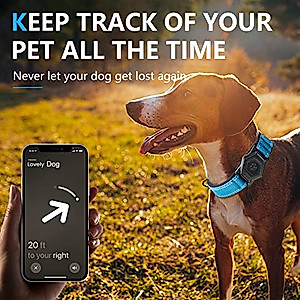 Airtag Dog Collar,Durable Dog Collar with Waterproof Apple Air Tag Holder Case,Adjustable,Soft,and Reflective GPS Tracking Dog Collars for Medium and Heavy Duty Large Dog Boy or Gril