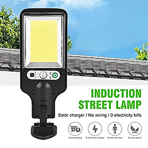 3 Modes IP65 Waterproof Durable Outdoor Solar Powered Street Lights Dusk to Dawning with Motion Sensor LED Floods Light for Yards, Farms,Parking Lot, Drive-Way (A)