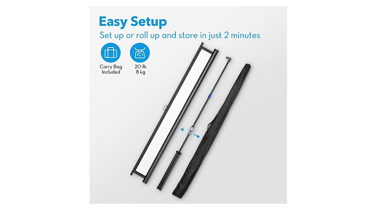 HYZ 100-Inch Projector Screen with Stand - Easy Setup for Indoor ...