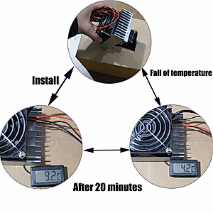 Yrhrol DC 12V DIY Thermoelectric Peltier Refrigeration Cooling System Kit Semiconductor Cooler Heat Sink Conduction Module Fridge Mini Air Conditioner Refrigeration