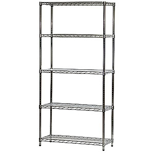 Shelving Inc. 14" d x 36" w x 84" h Chrome Wire Shelving with 5 Tier Shelves, Weight Capacity 800lbs Per Shelf