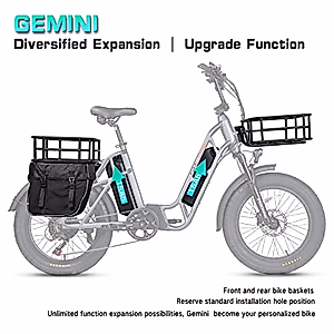 Fucare Gemini/Gemini X 750W Electric Bike for Adults 31MPH Max Speed 48V 30Ah/20.8Ah Dual Lithium Battery 20Inch 4.0" All-Terrain Fat Tire Commute E-Bike with 5.3" LCD Display Bicycles