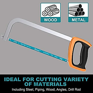 Sdstone Hacksaw Blades High Speed Replacement Blades 24 TPI - 12" Length Hacksaw Blade - Carbon Strength Steel (10 Pack)