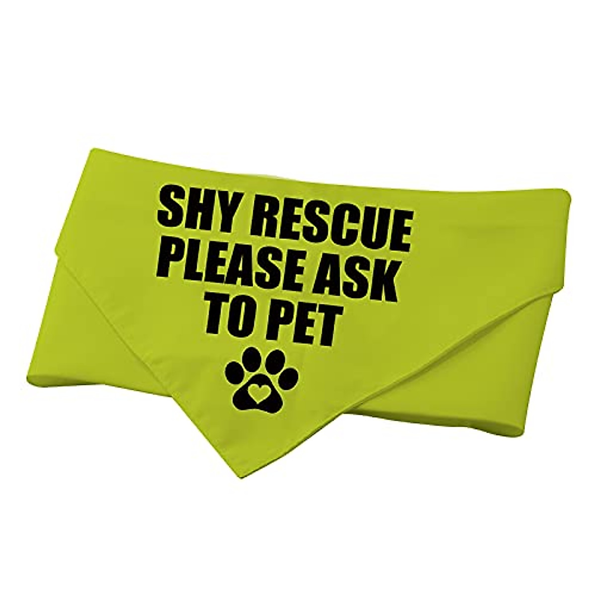 1 Piece Rescue Dog Shy Rescue Please Ask to Pet Dog Bandana Ask to Pet Handkerchief Scarf (Shy Rescue Yellow)