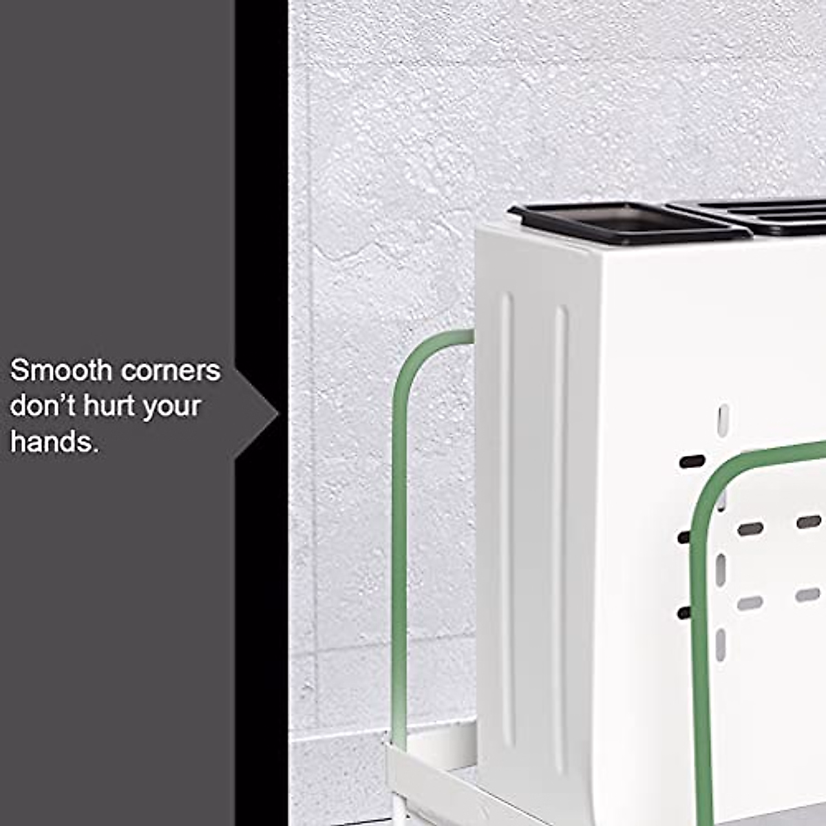 Knife Block, Smathou Knife Holder, Cutting Board Holder, 4 in 1 Kitchen Countertop Organizer, White