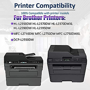 1 Pack TN-760 Black TN760 Toner Compatible Toner Cartridge Replacement for Brother MFC-L2710DW MFC-L2750DW MFC-L2750DWXL HL-L2350DW HL-L2370DW HL-L2370DWXL HL-L2390DW HL-L2395DW DCP-L2550DW Printers.