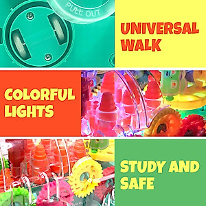 Tooty Toy Transparent Train Toy - Fun and Interactive Electric Train Toy for Kids - Music Train with LED Light up - Colorful Moving Gears -Tummy Time Crawling Baby Toys for Boys Girls