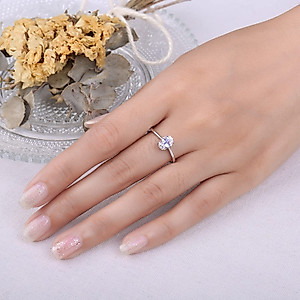 JewelryPalace Oval Cut 8 * 6mm 1ct Moissanite Solitaire Engagement Rings for Women, Classic 925 Sterling Silver Promise Ring for Her, Simulated Diamond Anniversary Wedding Ring VVS D-F 7