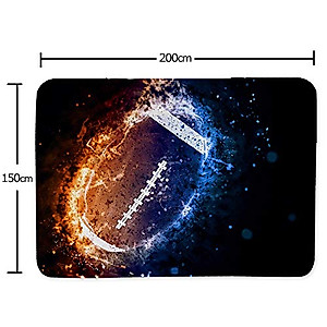 Ormis American Football Print Area Rug,Modern Flannel Microfiber Non-Slip Floor Mat Carpet,5'x7