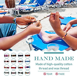 16 Pcs Boho Surfer Ankle Bracelet Set Surfer Bracelet Adjustable Waterproof Ethnic Bracelet Unisex Handmade Braided Bracelets Beach Colorful Thin String Rope Jewelry Festival Clothes Accessories
