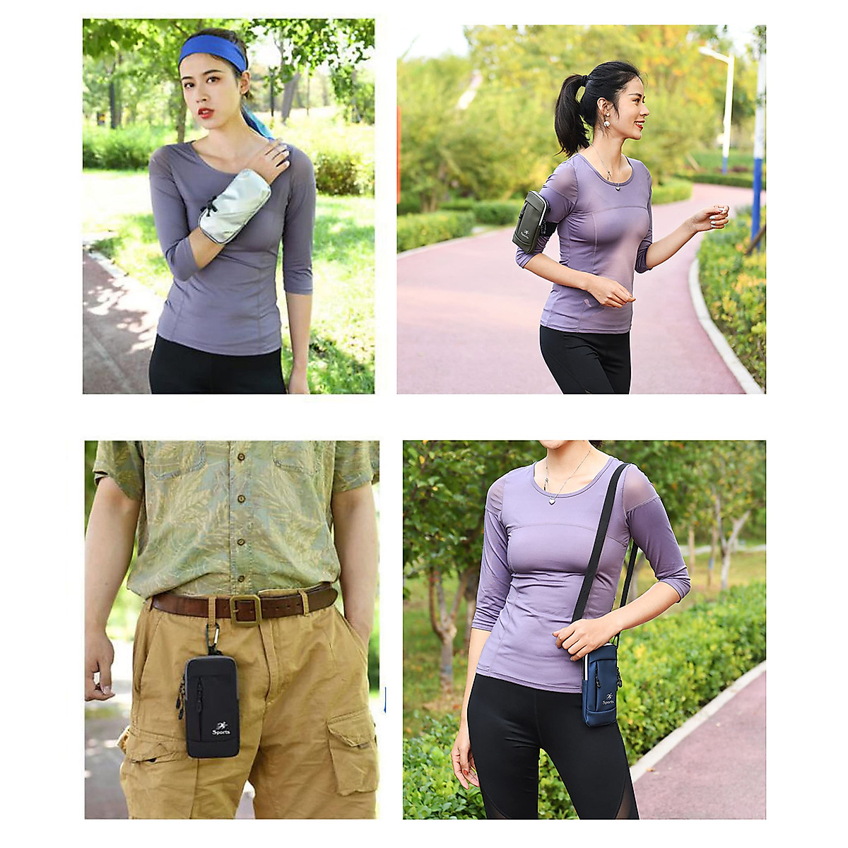 Sport Running Armband Cell Phone Holder Crossbody Purse Belt Pouch Arm Bag for Samsung Galaxy S21 FE S23 S22 Ultra S20 Plus/Google Pixel 6a 7 6 5 4 XL/iPhone 13 14 Pro Max BLU View 2 TCL 10L (Blue)