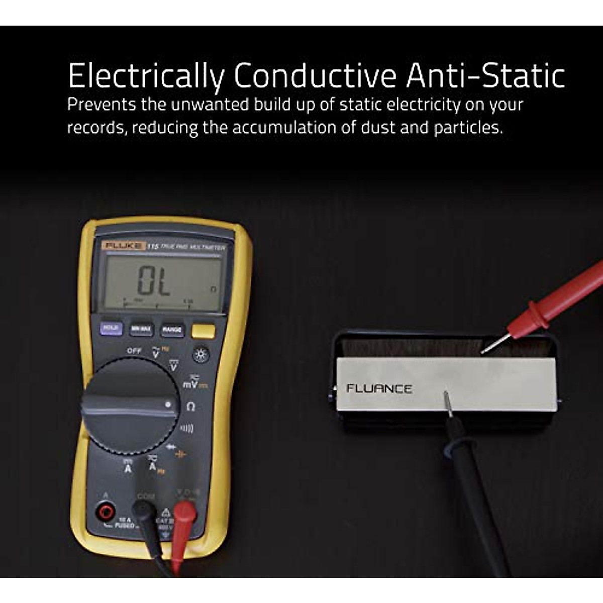 Fluance Vinyl Record & Stylus Cleaning Kit with 2-in-1 Anti-Static Carbon Fiber & Soft Velvet LP Brush and Stylus Brush (VB52)