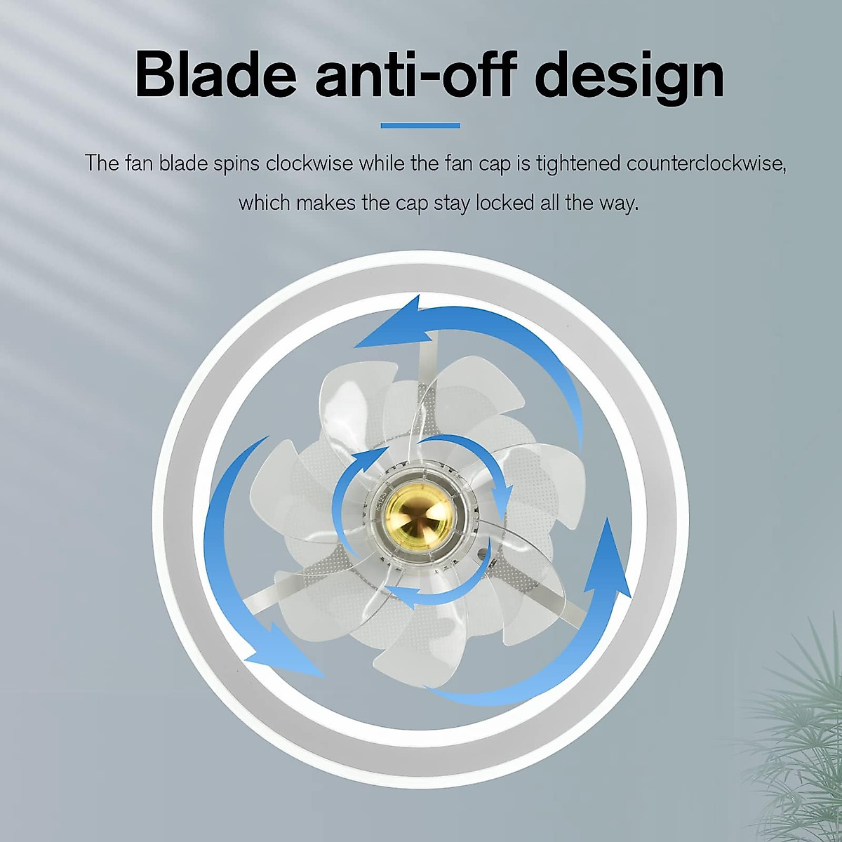 7000FAN Flush Mount Ceiling Fans with Lights Remote Control, Dimmable LED Light 6 Speed Enclosed Ceiling Fan, Low Profile Bladeless Ceiling Fan for Bedroom/Living Room/Small Space, White