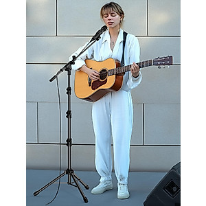 InnoGear Microphone Stand, Tripod Boom Arm Floor Mic Stand Height Adjustable Heavy Duty with Carrying Bag 2 Mic Clips 3/8" to 5/8" Adapter for Singing Podcast for Blue Yeti Shure SM58 SM48 Samson Q2U