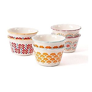 The Pioneer Woman Flea Market Scalloped 7 oz Ramekins, Assorted Designs, Set of 6 (2)